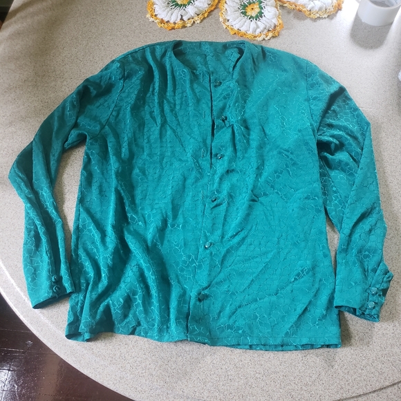 Vintage | Tops | Vintage Teal Button Up Shirt | Poshmark